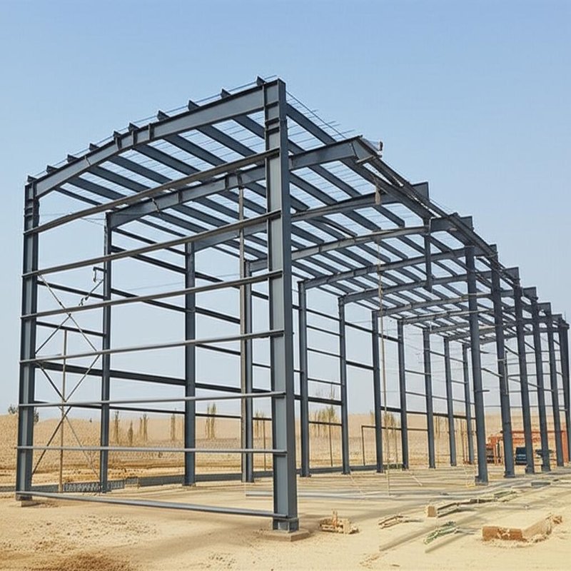 Solid H shape Steel Beam Main Frame Steel storage building featuring C ...