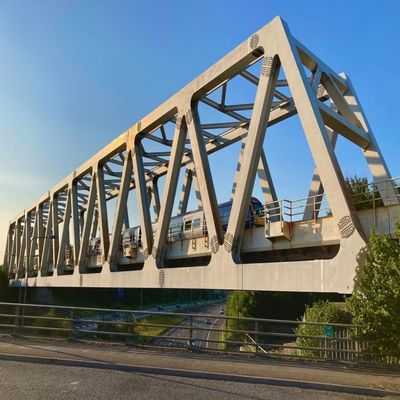 Prefabricated Steel Truss Pedestrian Bridge , H Steel Bailey Bridge