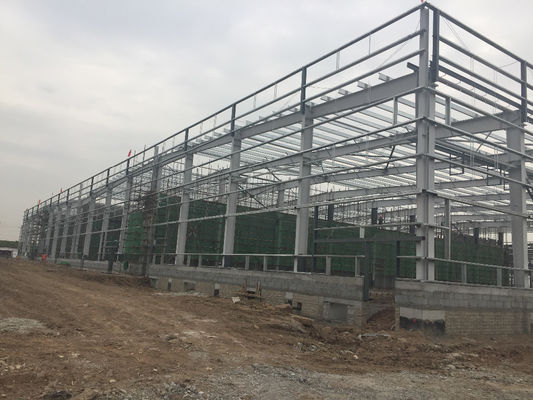 Customized Steel Structure Workshop With Cladding Sheet / Sandwich Panel