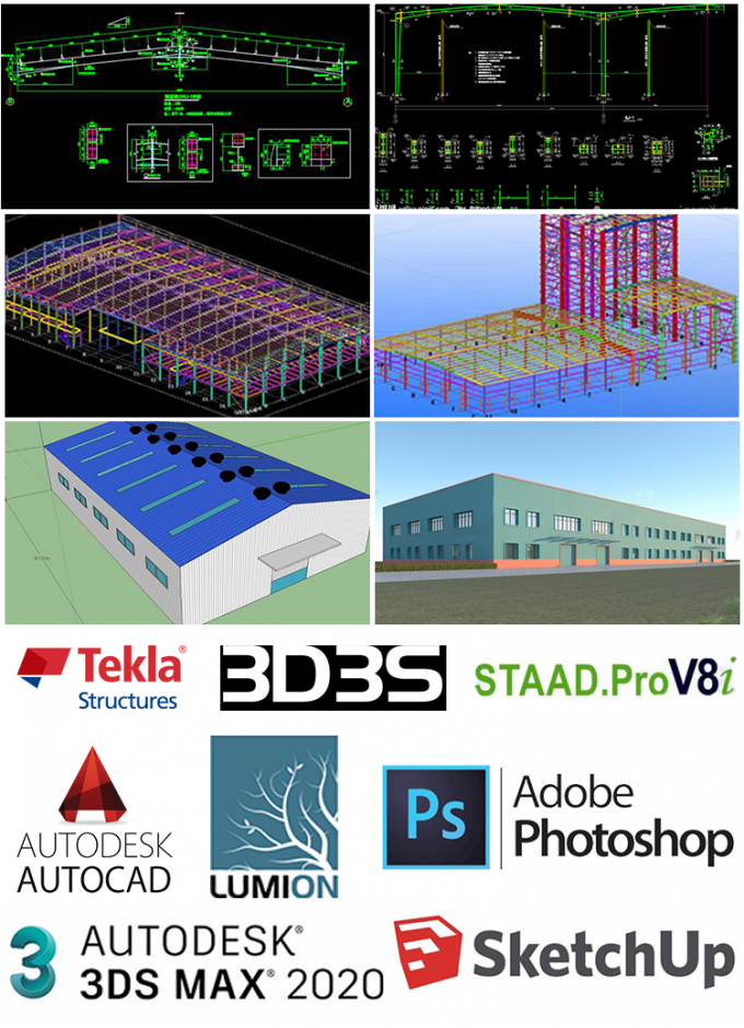 Lightweight Prefabricated Commercial Building , Customized Steel ...