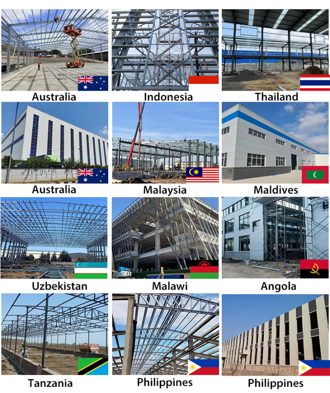 Connect Bolt / Weld Warehouse Drawings Steel Structure Construction