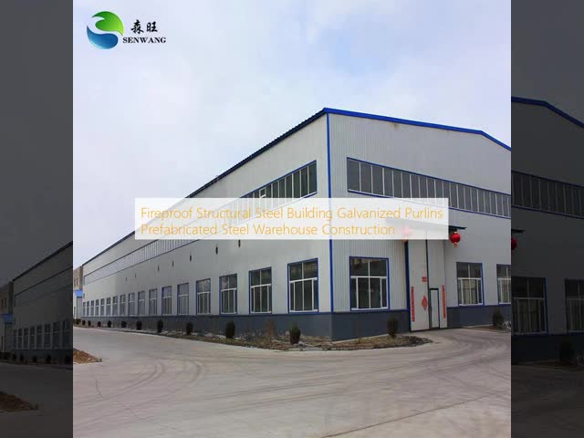 Fireproof Structural Steel Building Galvanized Purlins Prefabricated ...